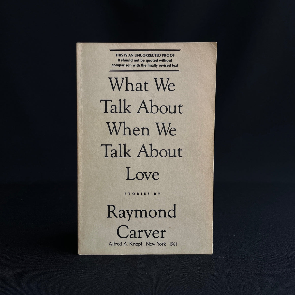 Raymond Carver - What We Talk About When We Talk About Love (Uncorrect ...